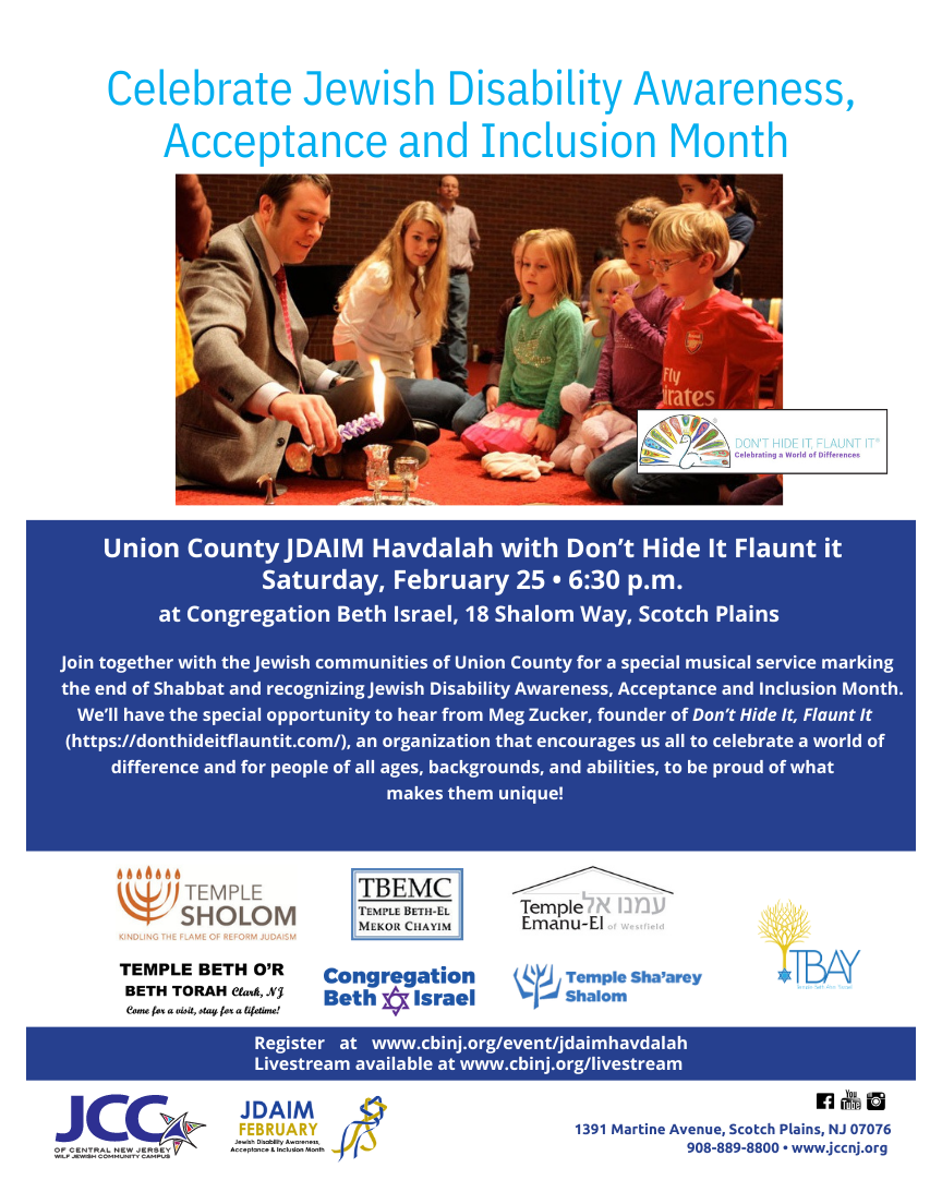 Jewish Disability Awareness, Acceptance and Inclusion Havdalah | Temple ...